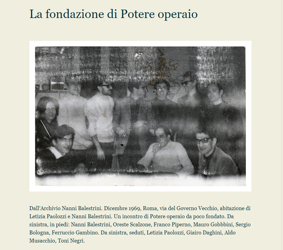 La fondazione di Potere Operaio - Archivio Autonomia